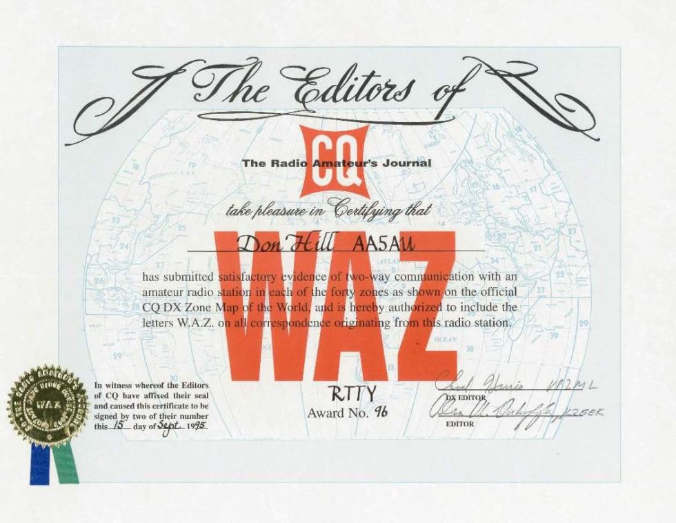 CQ Worked All Zones RTTY – AA5AU